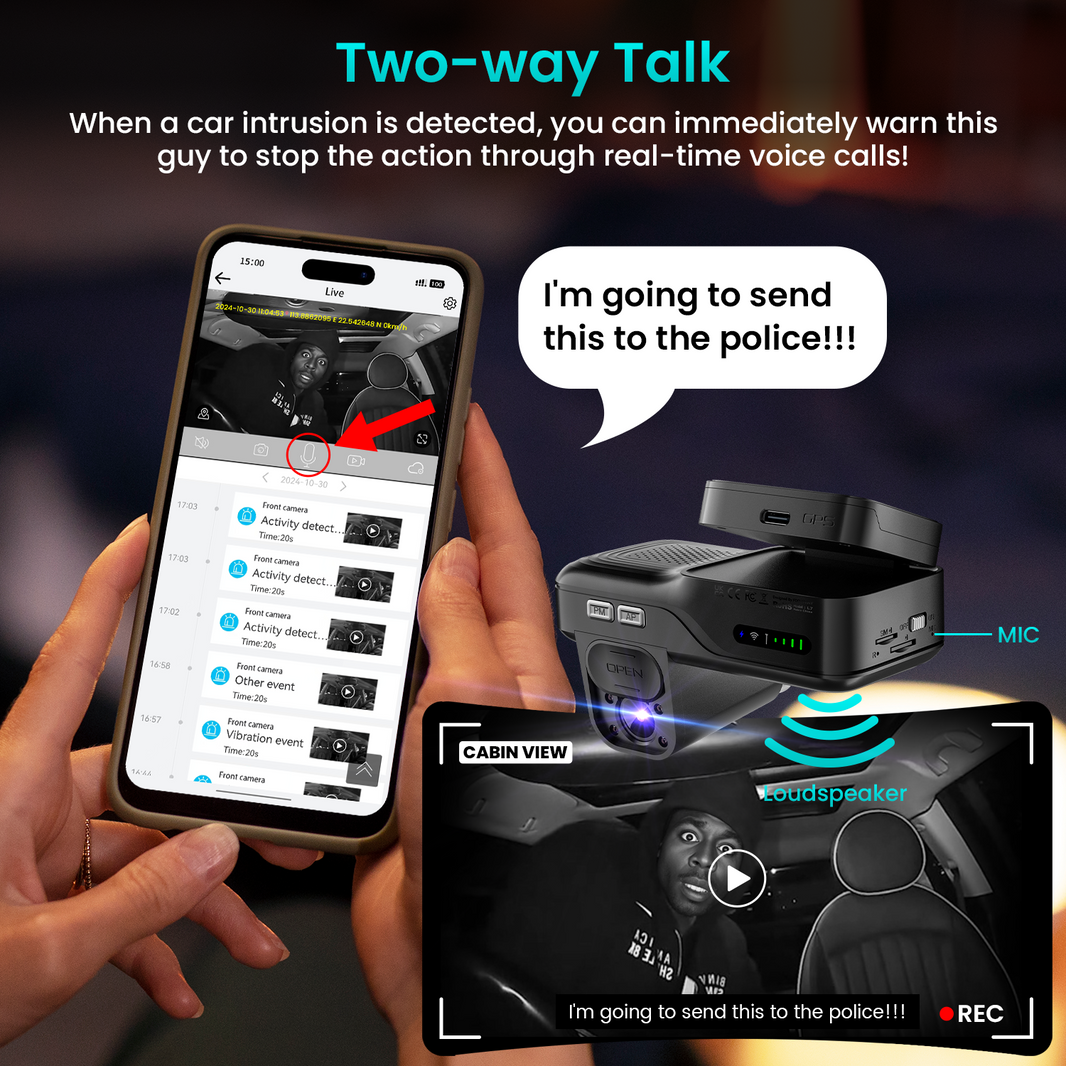 Dash Cam Front Inside, 4G LTE Car Security Cam, Remote Live-View, Inst ...