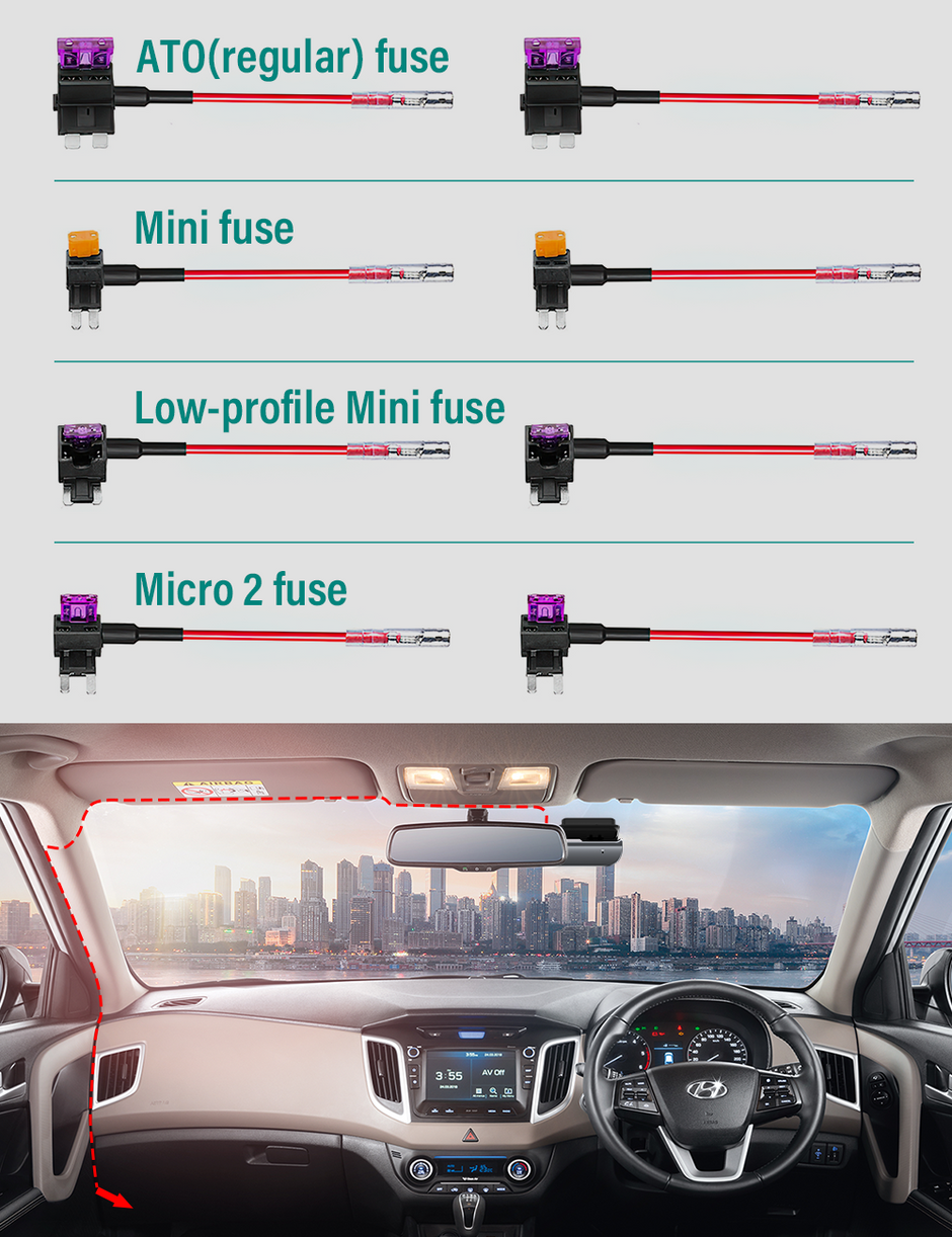 Focuway Hardwire Kit for T5, T6, D2 Duo, L7 Dash Cam– focuway